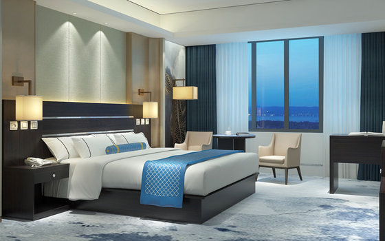 Foshan Shangdian Hotel Room Furniture Packages With Refrigerator Cabinet Hampton Inn