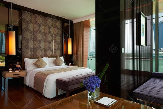 Luxury Customized King Size Hotel Bedroom Furniture Villa Wood Veneer And Painting