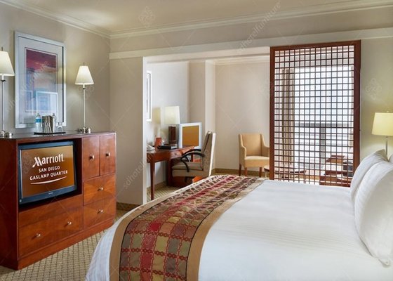 Contemporary Simple Marriott Hotel Bedroom Furniture / Commercial Apartment Furniture Sets