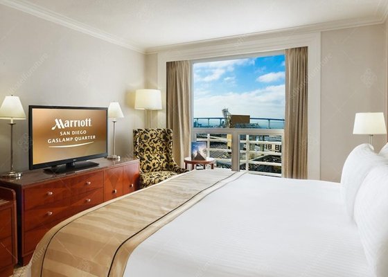 Contemporary Simple Marriott Hotel Bedroom Furniture / Commercial Apartment Furniture Sets