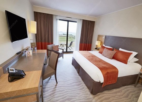 Simple Commercial Hotel Bedroom Furniture Sets With TV Stand / Writing Table