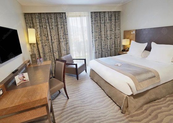 Simple Commercial Hotel Bedroom Furniture Sets With TV Stand / Writing Table