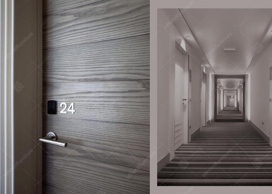 Modern Concise Style Hotel Fixed Furniture Hotel Room Doors Excellent Wood Veneer or Painting