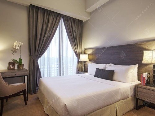 Environmental Modern Hotel Bedroom Furniture Birch , Pine , Ash Solid Wood