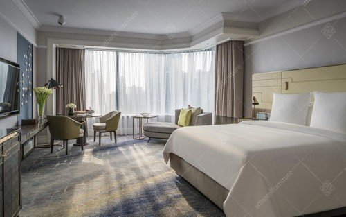 Fashion Hilton Inn Customized Luxury Hotel Furniture / 5 Star Bedroom Furniture Sets