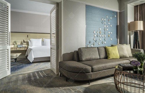 Fashion Hilton Inn Customized Luxury Hotel Furniture / 5 Star Bedroom Furniture Sets