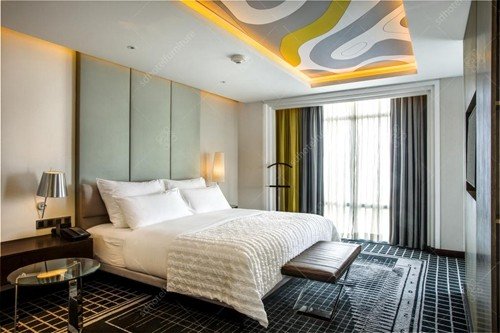 Foshan 4 Star Hilton Hotel Bedroom Furniture With Wood , MDF , Plywood Material