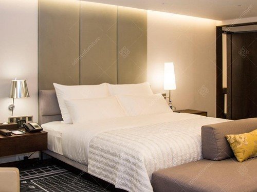 Foshan 4 Star Hilton Hotel Bedroom Furniture With Wood , MDF , Plywood Material