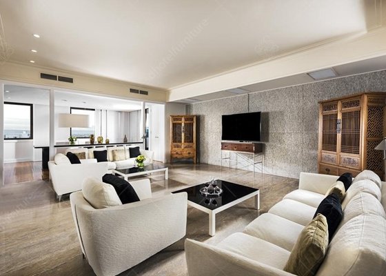 Custom 5 Star Hotel Suites Oak Solid Wood Frame / Furniture Bedroom Sets