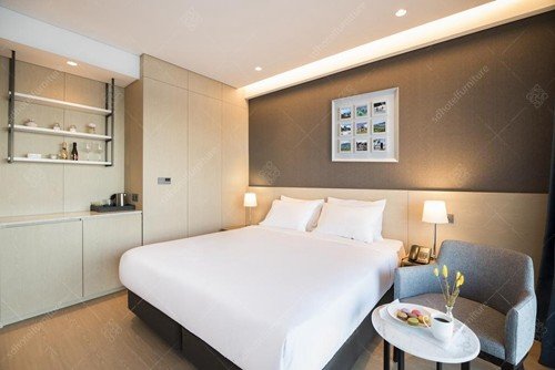 Environmental Modern Hotel Bedroom Furniture Birch , Pine , Ash Solid Wood