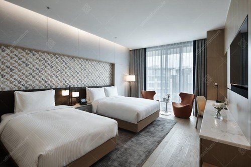 Italian Style Four Star Hotel Bedroom Furniture Standard Size Or Customized