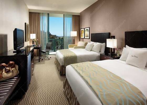 Resort Hotel Room Furniture Sets , Wood Veneer 5 Star Hotel Suites