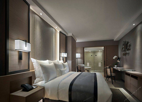 Smartness Customized Plywood Hotel Bedroom Furniture Sets Environmental Friendly Lacquer Painting