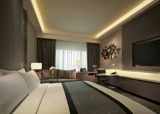 Smartness Customized Plywood Hotel Bedroom Furniture Sets Environmental Friendly Lacquer Painting
