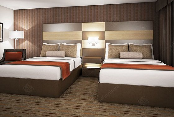 Fashionable Hotel Bedroom Furniture Sets With Laminate Finish