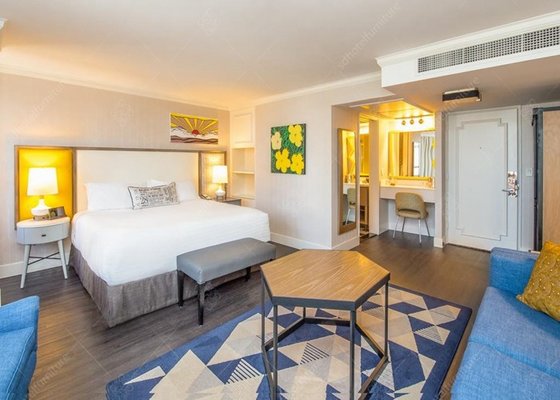 Modern Wooden Commercial Hotel Room Furniture Sets Wood Veneer