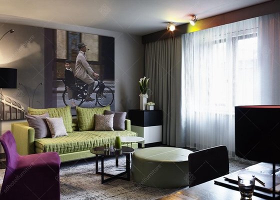 Luxury Fashion Commercial Apartment Furniture Sets Plywood With Wood Veneer