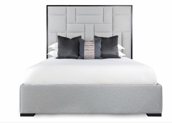3 Star Economy Hotel Apartment Furniture Sets With Upholstered Fabric Bed