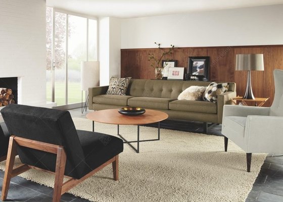 3 Star Economy Hotel Apartment Furniture Sets With Upholstered Fabric Bed