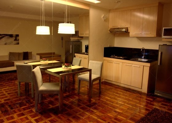 Fire - Proof Apartment Furniture Sets With Walnut Veneer Table