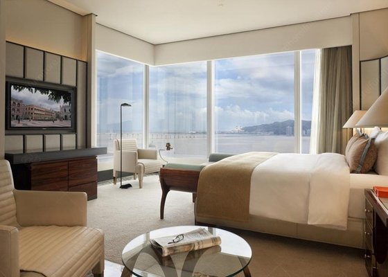 Size Customized Luxury Five Star Hotel Bedroom Furniture 3 Year Warranty