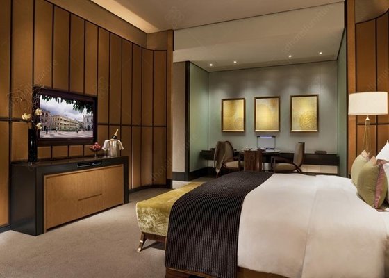Size Customized Luxury Five Star Hotel Bedroom Furniture 3 Year Warranty