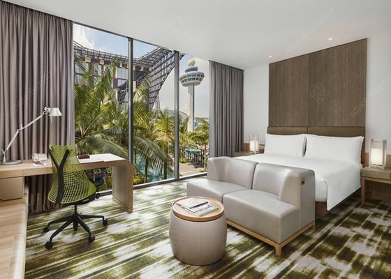 Simple Design Timber Made Modern Hotel Bedroom Furniture With King Size Bed
