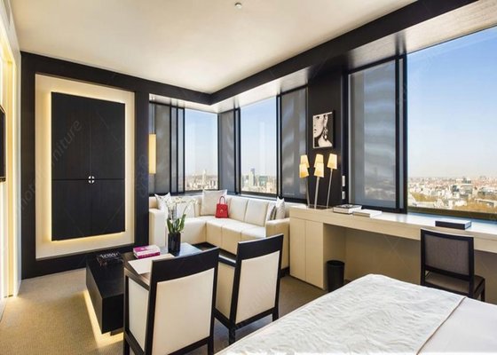 Upscale 5 Star Bed Room Luxury Hotel Bedroom Furniture With Genuine Leather