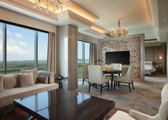 Durable Modern Hotel Bedroom Furniture Oak Wood Veneer Fashionable Design