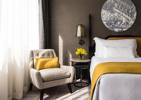 Classic Style Hotel Project Furniture For Bedroom Dark Wood Crowne Plaza
