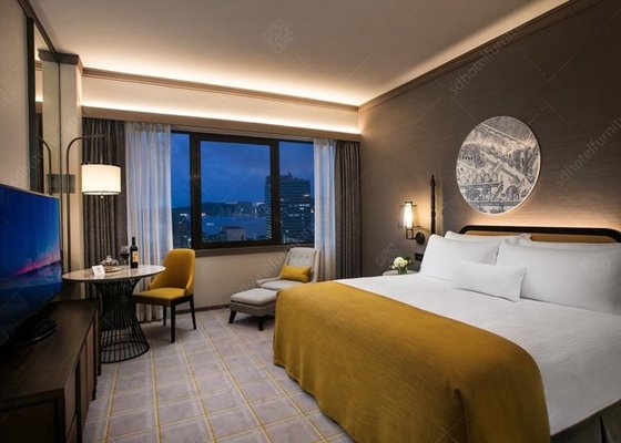 Classic Style Hotel Project Furniture For Bedroom Dark Wood Crowne Plaza
