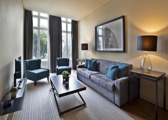 High Gloss Hotel Apartment Furniture Sets / Economical Hotel Bedroom Sets