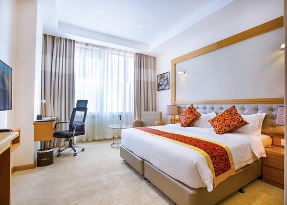 Wooden Material Hotel Suite Furniture With MDF Melamine / HPL Hotel Room Furniture