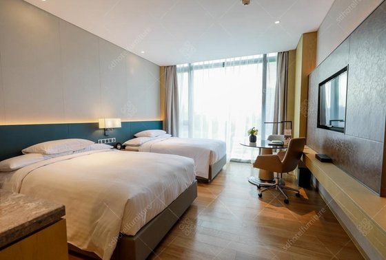 Custom Modern Luxury Hotel Bedroom Furniture Sets Wood Color Resort