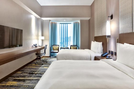 Luxury Hotel Bed Room Furniture , Hotel Lobby Furniture 5 Star