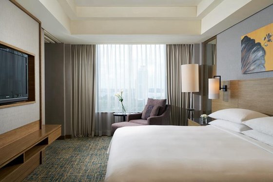 Luxury Hotel Bed Room Furniture , Hotel Lobby Furniture 5 Star