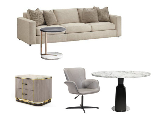 Modern 5 Star Hotel Bedroom Furniture Sets , Elegant Furniture Sofa Set