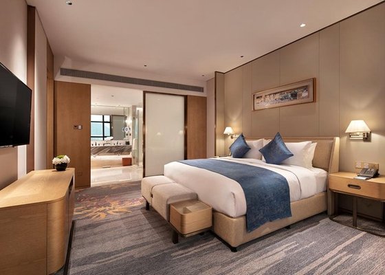 Customization Genuine Leather ebony Hotel Bedroom Furniture Sets