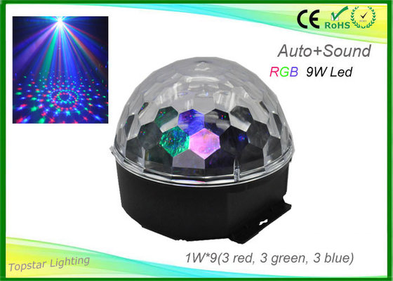 China 9w RGB Auto LED Magic Ball Light With Sound Control Effect Lighting supplier