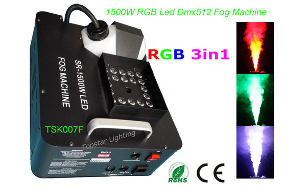1500w Portable Led Fog Machine / Smoke Machine Multi Color Wireless Remote Control supplier