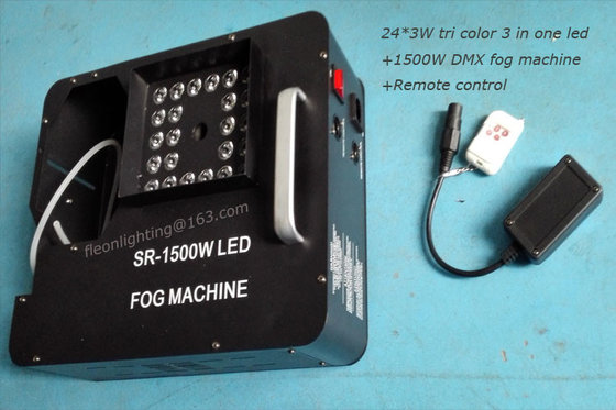 1500w Portable Led Fog Machine / Smoke Machine Multi Color Wireless Remote Control supplier