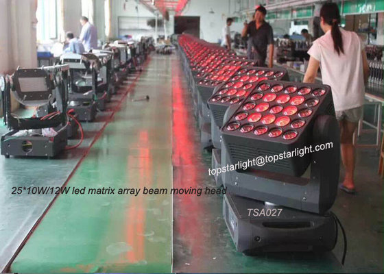 Flat 25 x 12w High Brightness LED Moving Head Light / Square DJ Moving Head Lights supplier