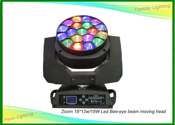 Led Zoom Moving Head 19pcs 12w Beam Led Moving Head Light Bee Eye Stage Lighting supplier