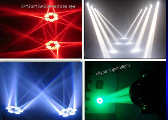 4 In1 Mini Bee Eye Led Beam Moving Head Light 6 x 12w 15w Rgbw Led Mini Moving Head supplier