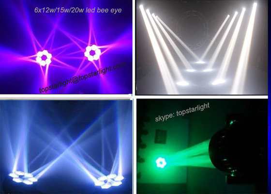 Portable Dj Club Lights Led Bee Eye 6x12w Moval Head Disco Light Rgbw Color Mixing Club Lights supplier