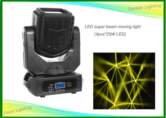 Bright White 4 * 25W IP20 LED Moving Head Light DMX 15CH Super Beam Light supplier