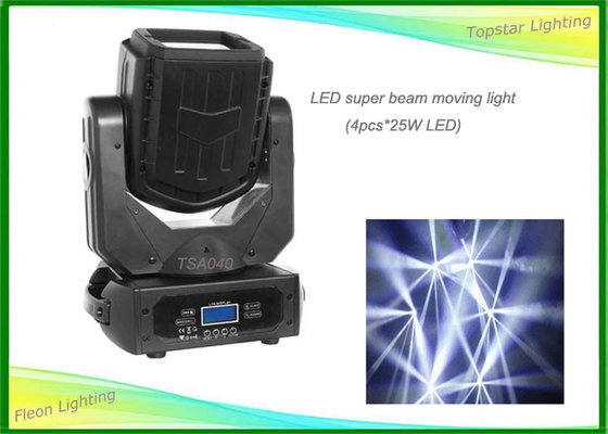 Bright White 4 * 25W IP20 LED Moving Head Light DMX 15CH Super Beam Light supplier