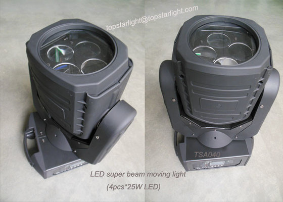 Bright White 4 * 25W IP20 LED Moving Head Light DMX 15CH Super Beam Light supplier