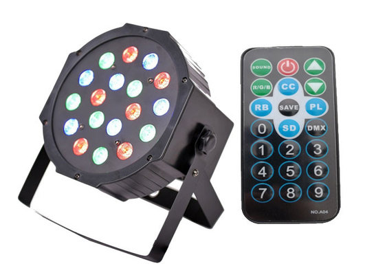 New RF Remote control  18 x 1w RGB Led Flat Par Dmx512 Stage Lighting Stage Dj Light supplier