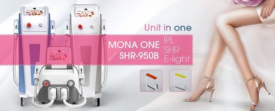 Multifunctional 3 handles permanent hair removal SHR+SR and HR machine / e-light ipl rf la